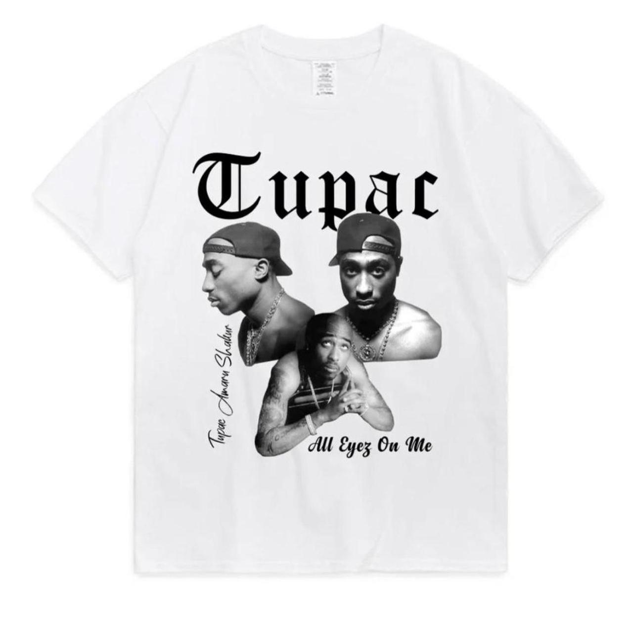 2Pac white graphic tee. - Depop