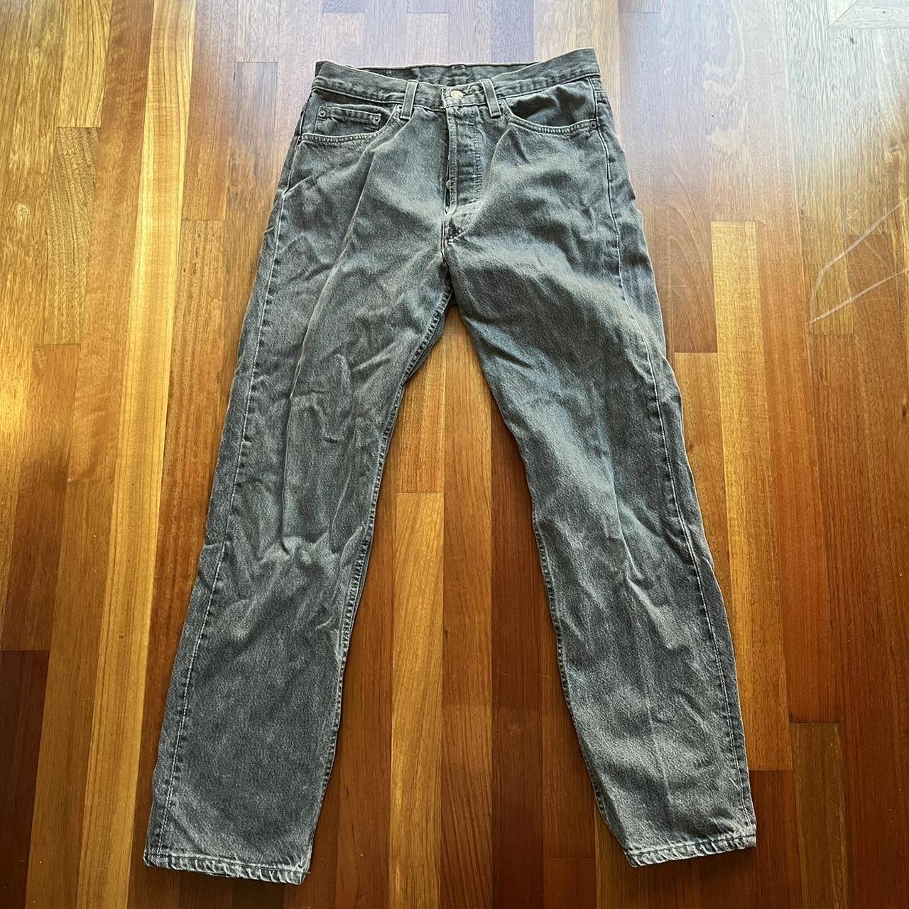 Grey Levi’s 501 Jeans Washed look, straight... - Depop
