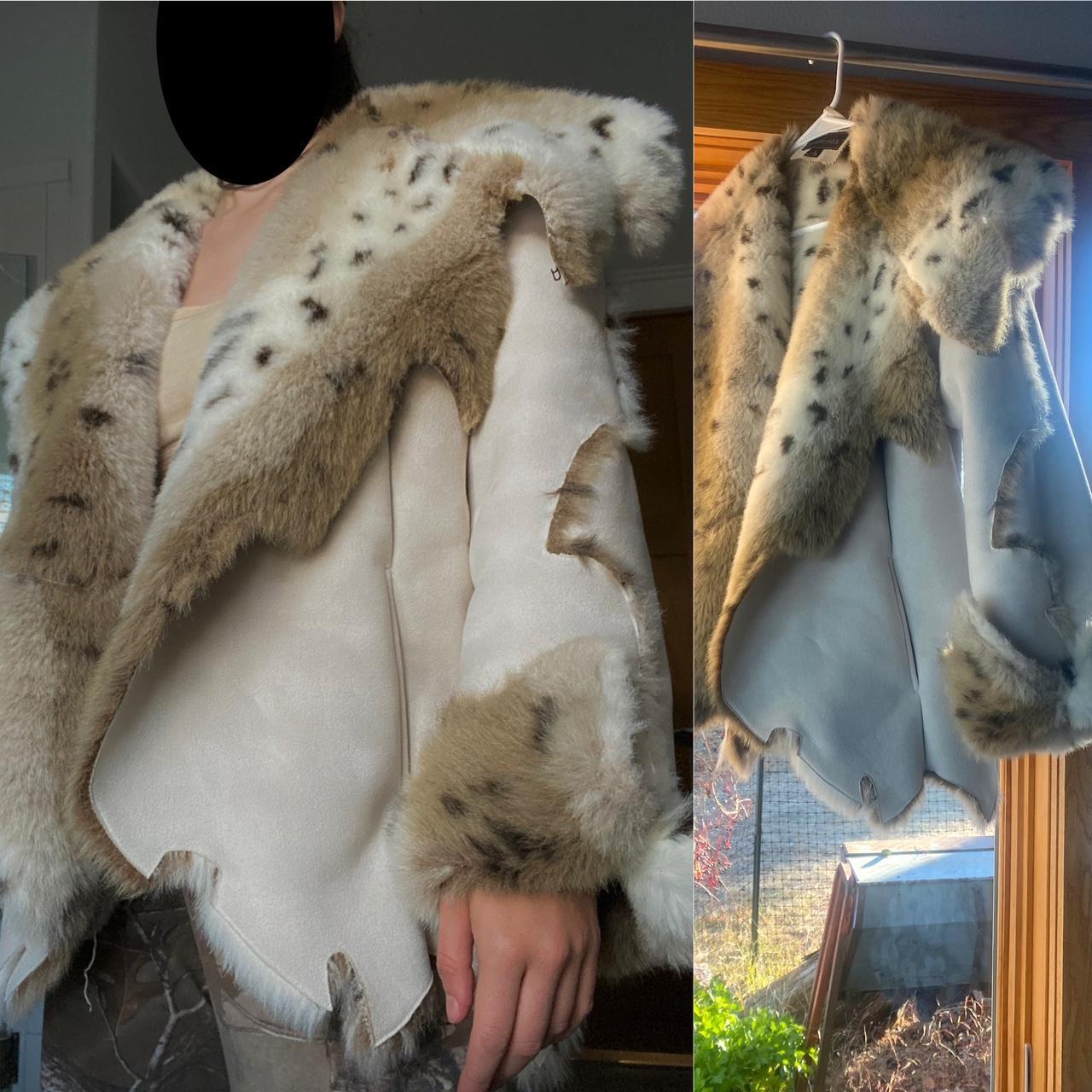 Stunning faux bobcat caveman/Viking fur coat with... - Depop