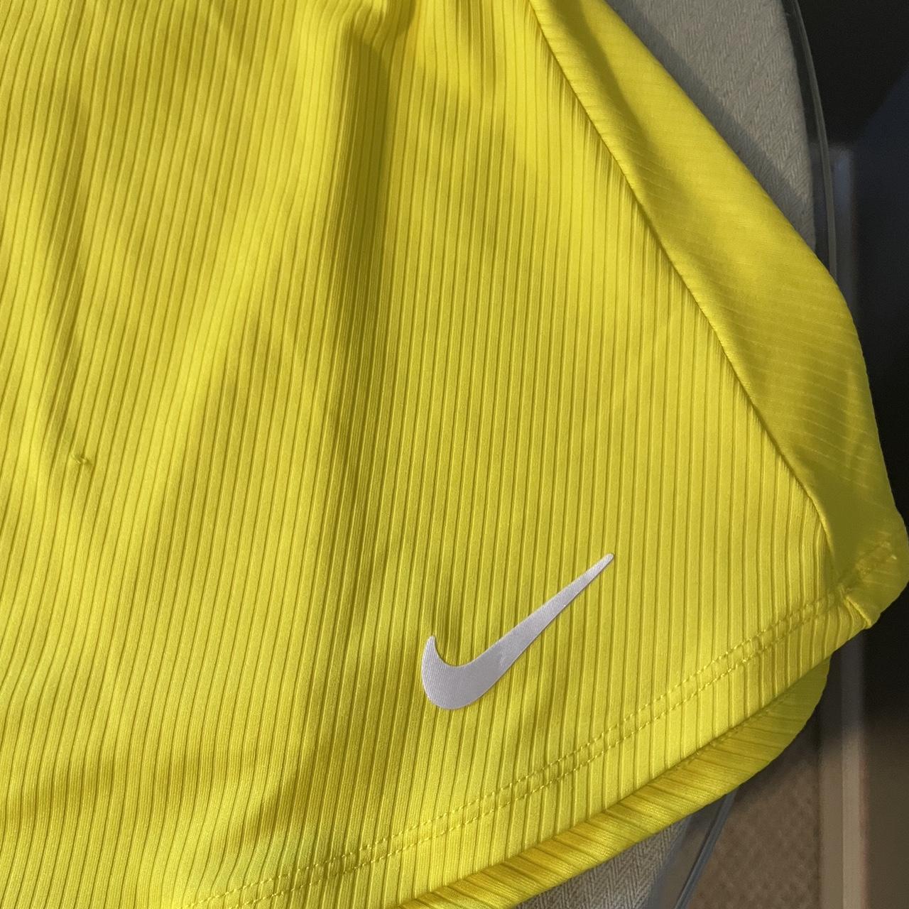 nike yellow dri fit tennis skirt ~built in spandex... - Depop