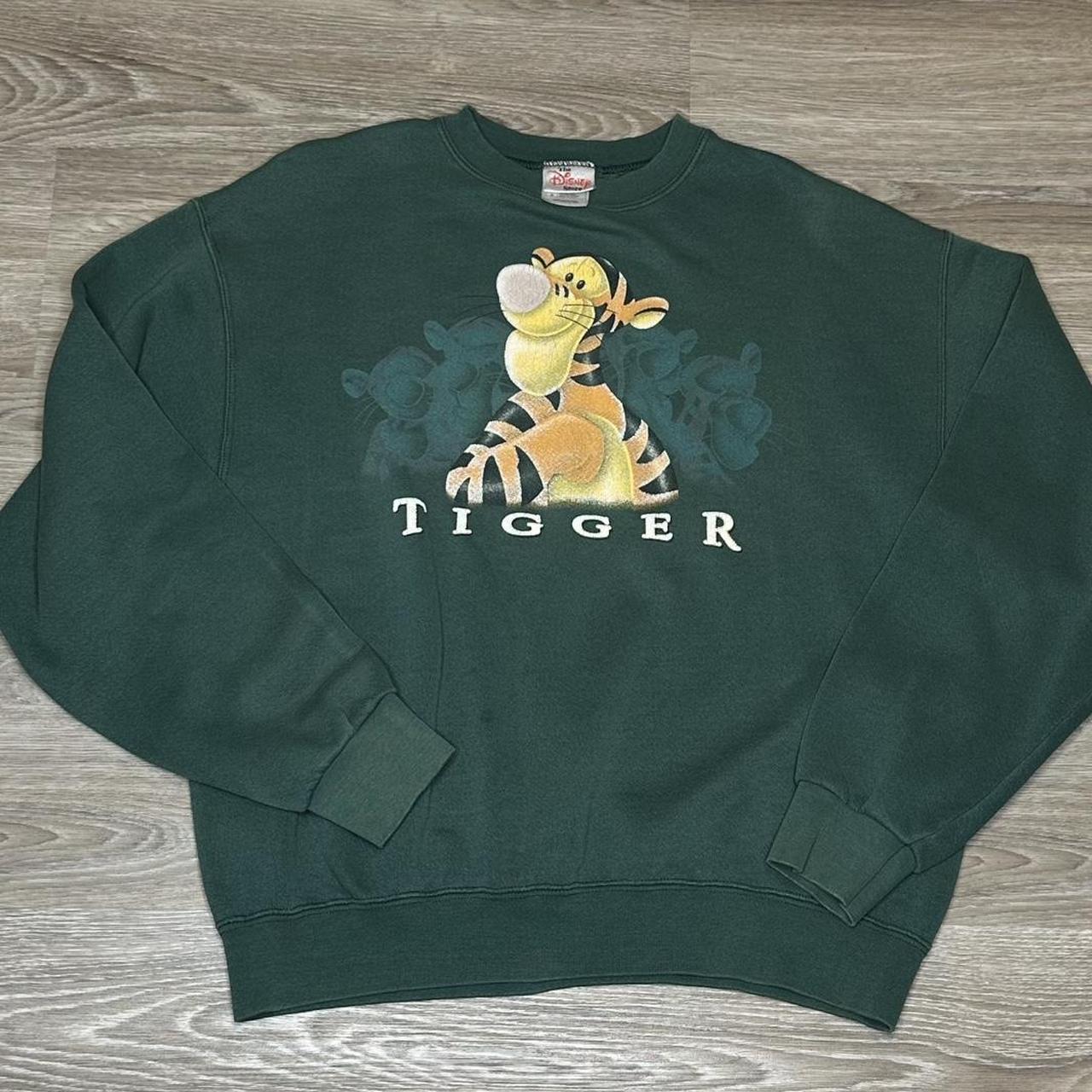 Vintage Disney Tigger green crewneck #winniethepooh... - Depop
