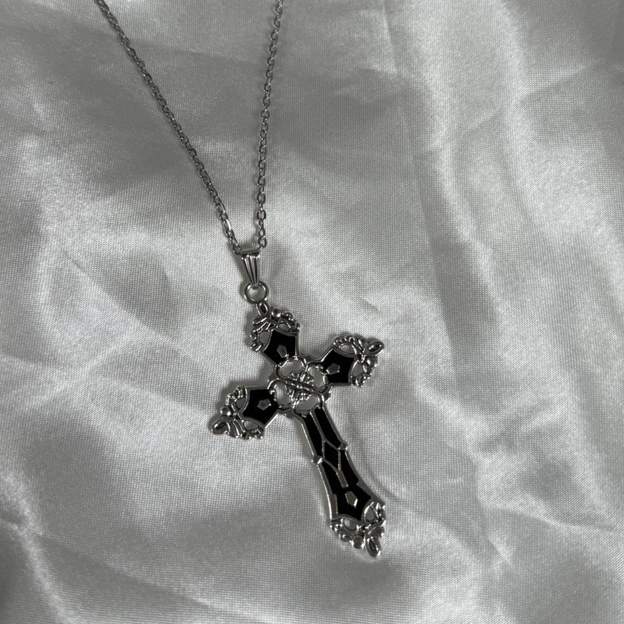 🖤 ️ Large gothic cross Necklace ️🖤 • Matching... - Depop