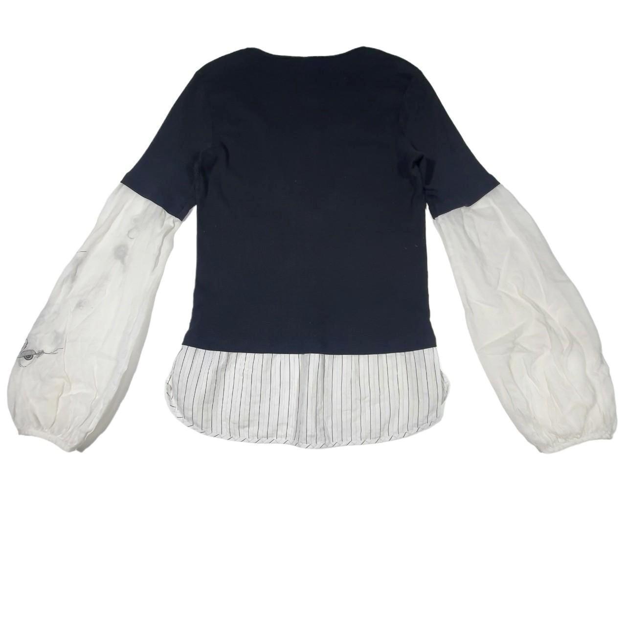 Vintage Cop Copine top with integrated rib cotton... - Depop