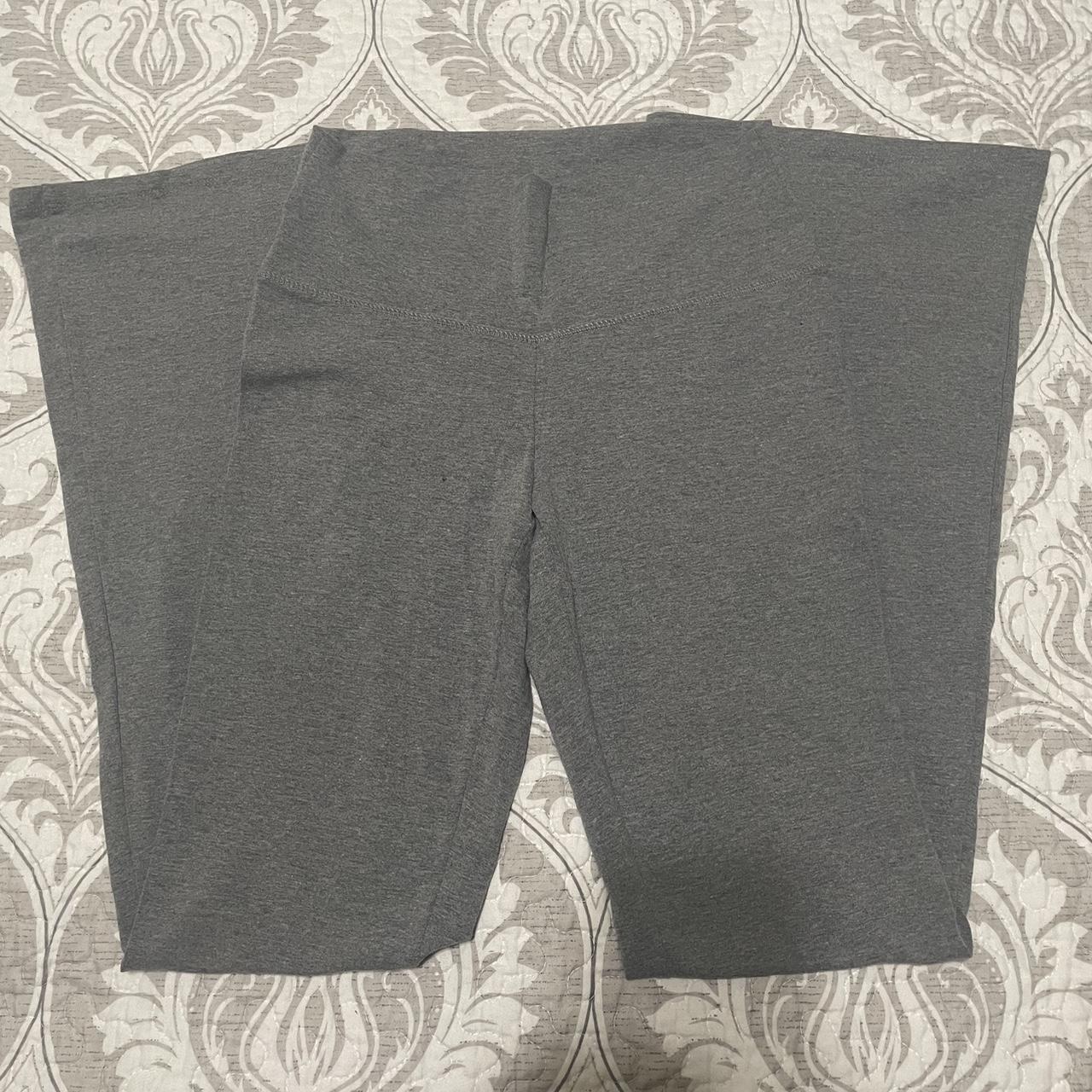 heather gray flare pants worn once & in perfect... - Depop