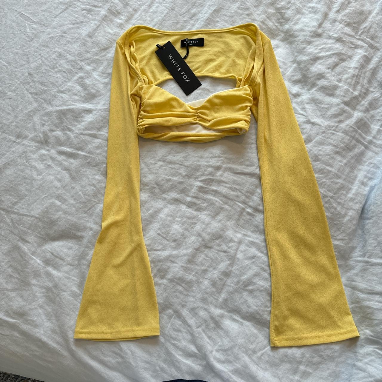 White fox top Light yellow Love just don’t... - Depop