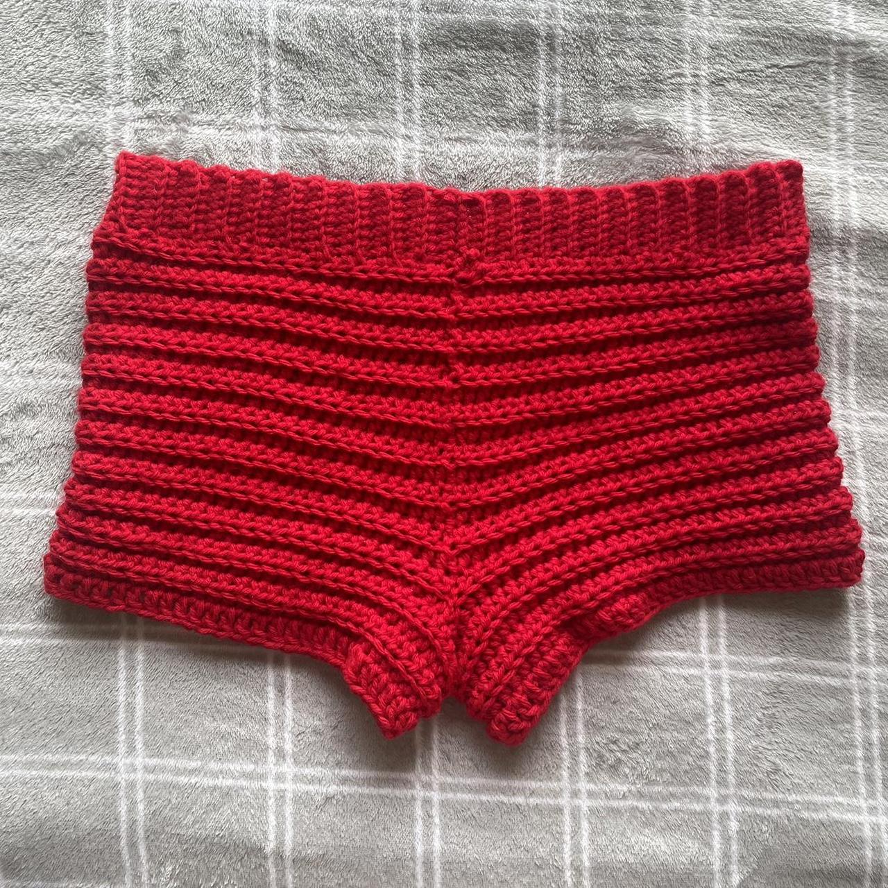 Crochet Red Mini Shorts🍓🍒 - Made to order! -... - Depop