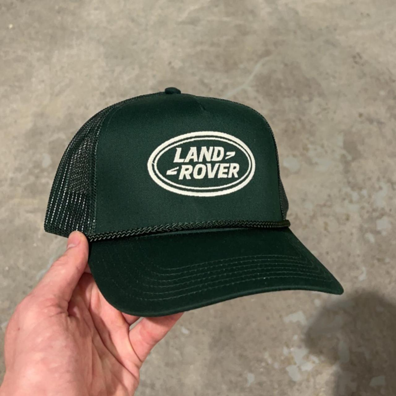 Vintage Forest Green Land Rover Hat Cream... - Depop