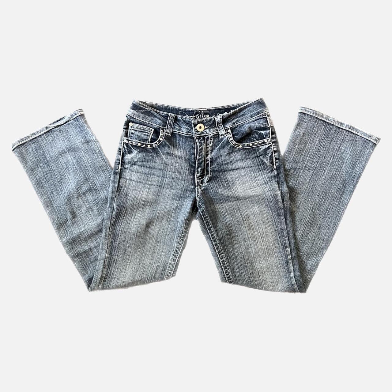 Women's Blue and Silver Jeans | Depop