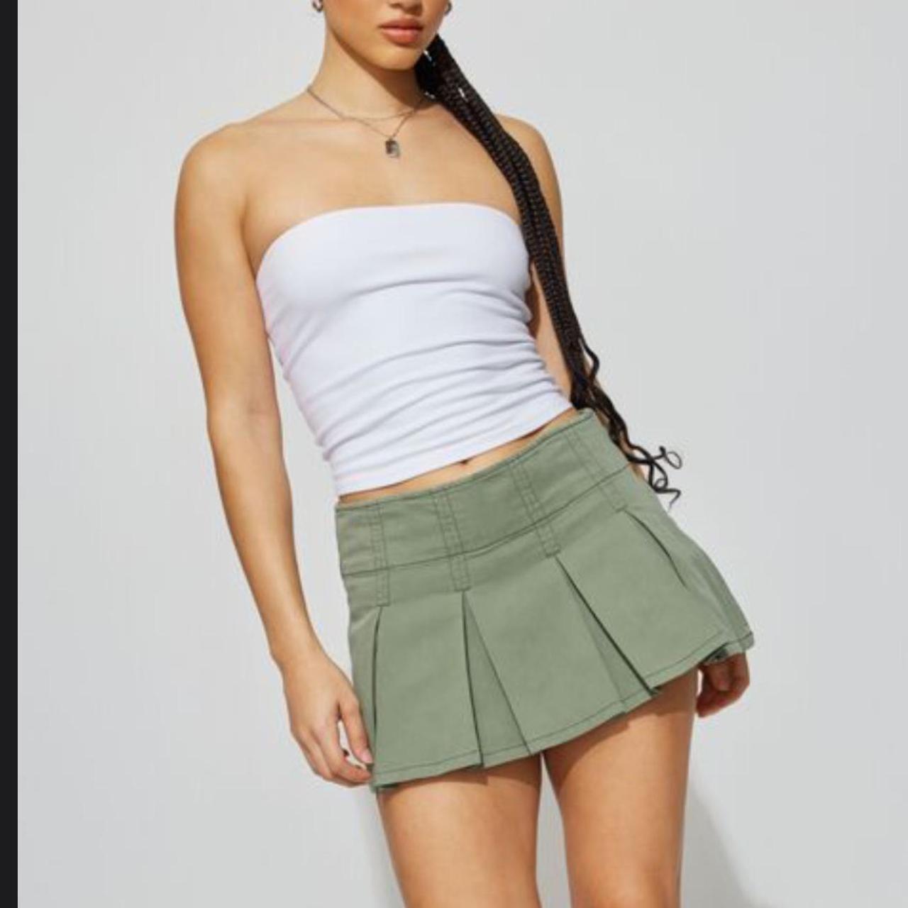 Garage green pleated mini skort. Fits xsmall-small.... | Depop