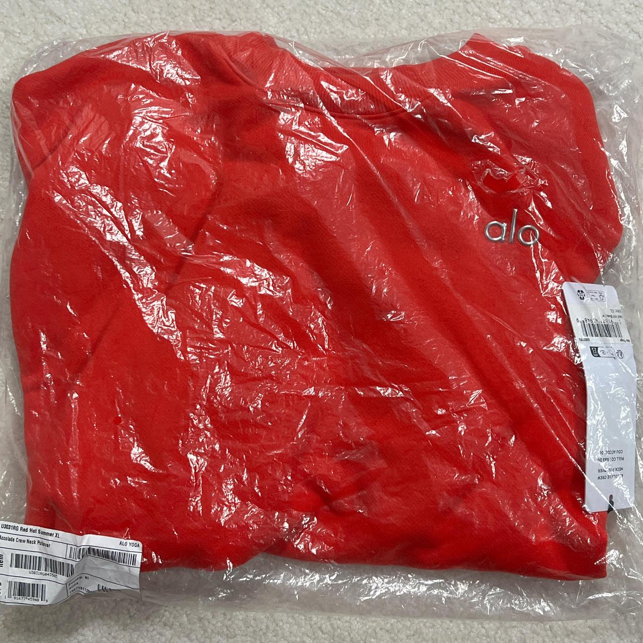 Alo Accolade Crew Neck Pullover NWT Red Hot Summer - Depop