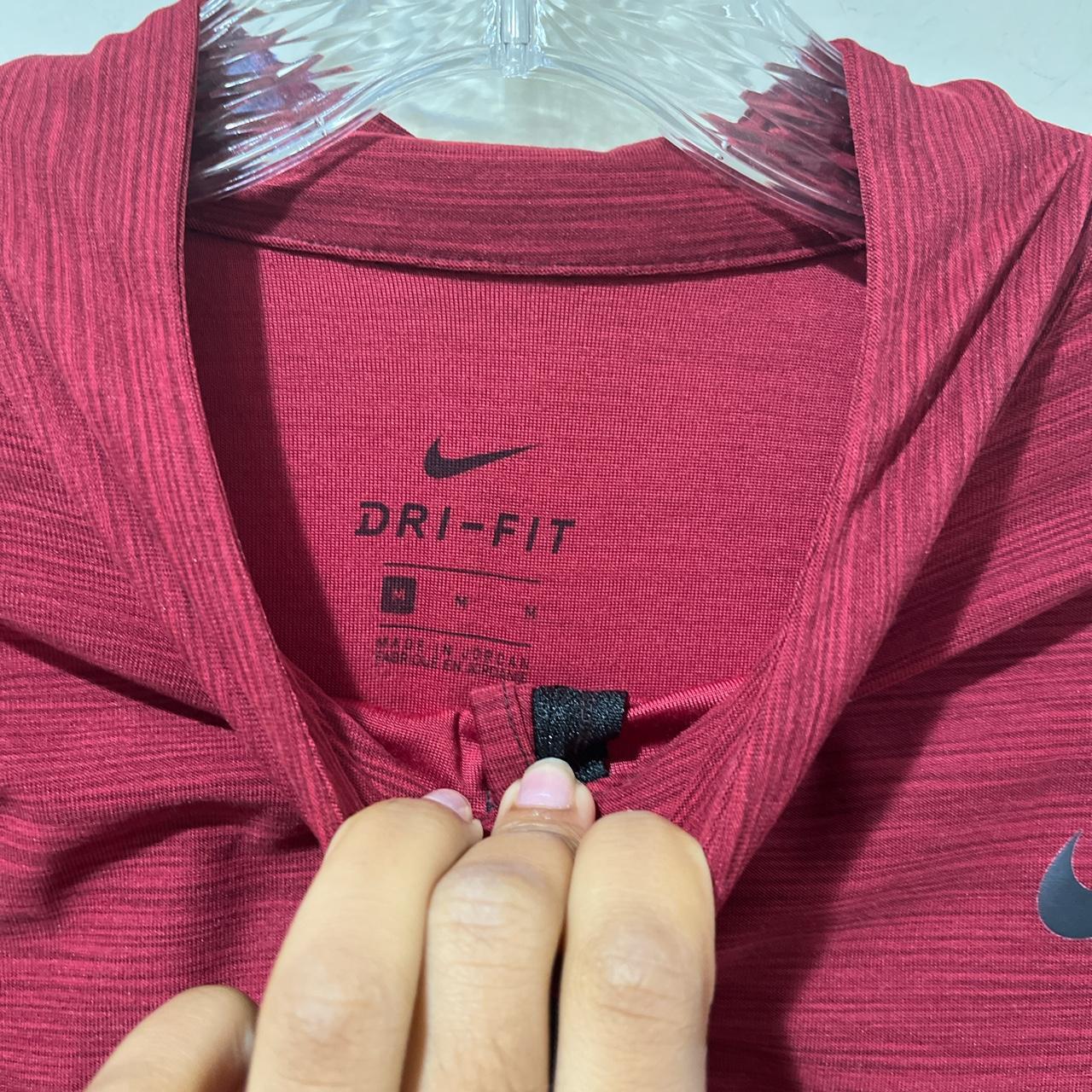 Men’s Red & Black Nike Dri-Fit Quarter Zip Long... - Depop