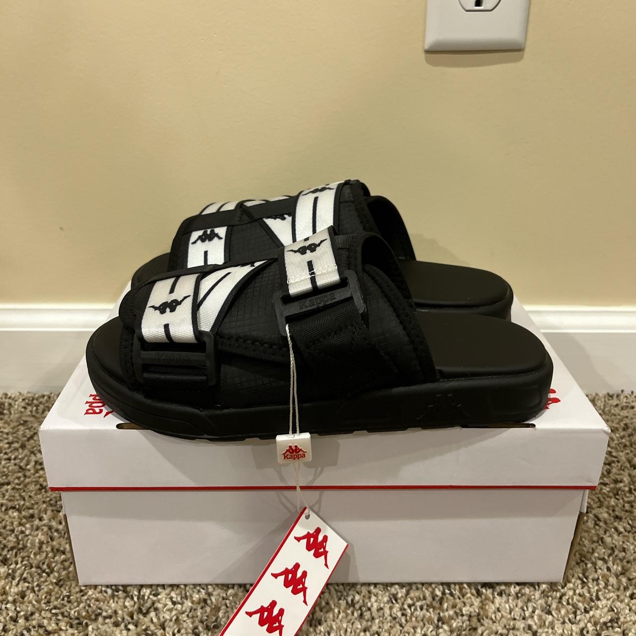 Black and White Kappa Slides Model: Jpn Mitel 2... - Depop