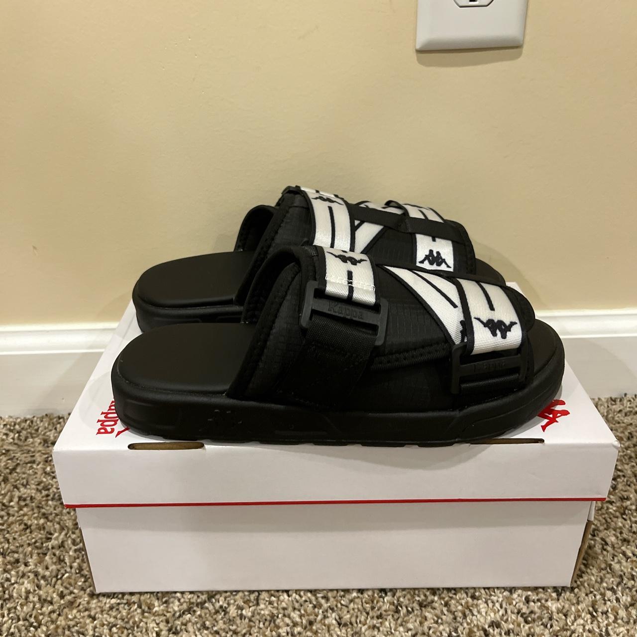 Black and White Kappa Slides Model: Jpn Mitel 2... - Depop