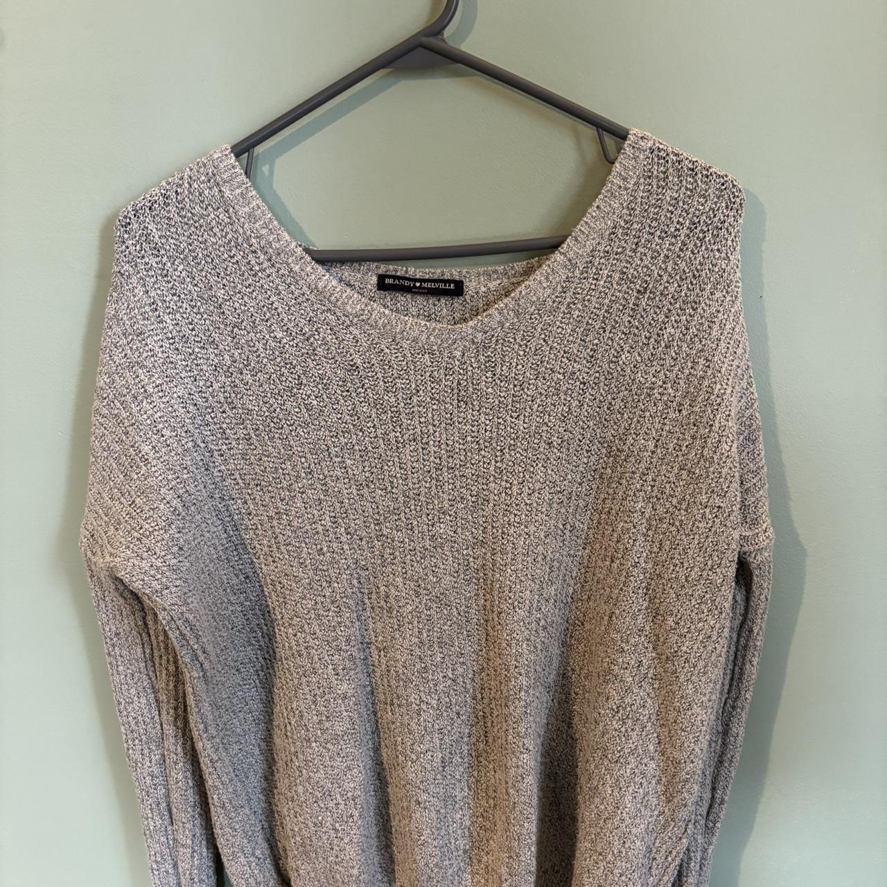 brandy melville heather gray v neck sweater... - Depop