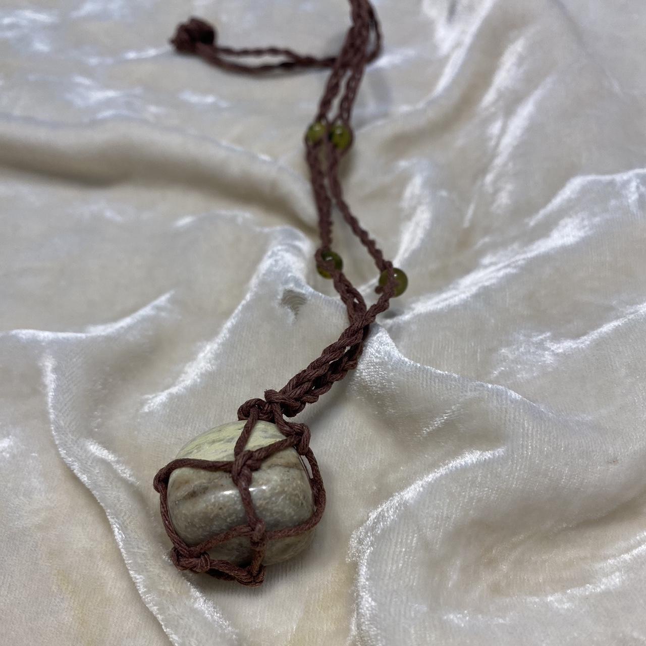 Cottagecore crystal green and brown jewelry bundle... - Depop