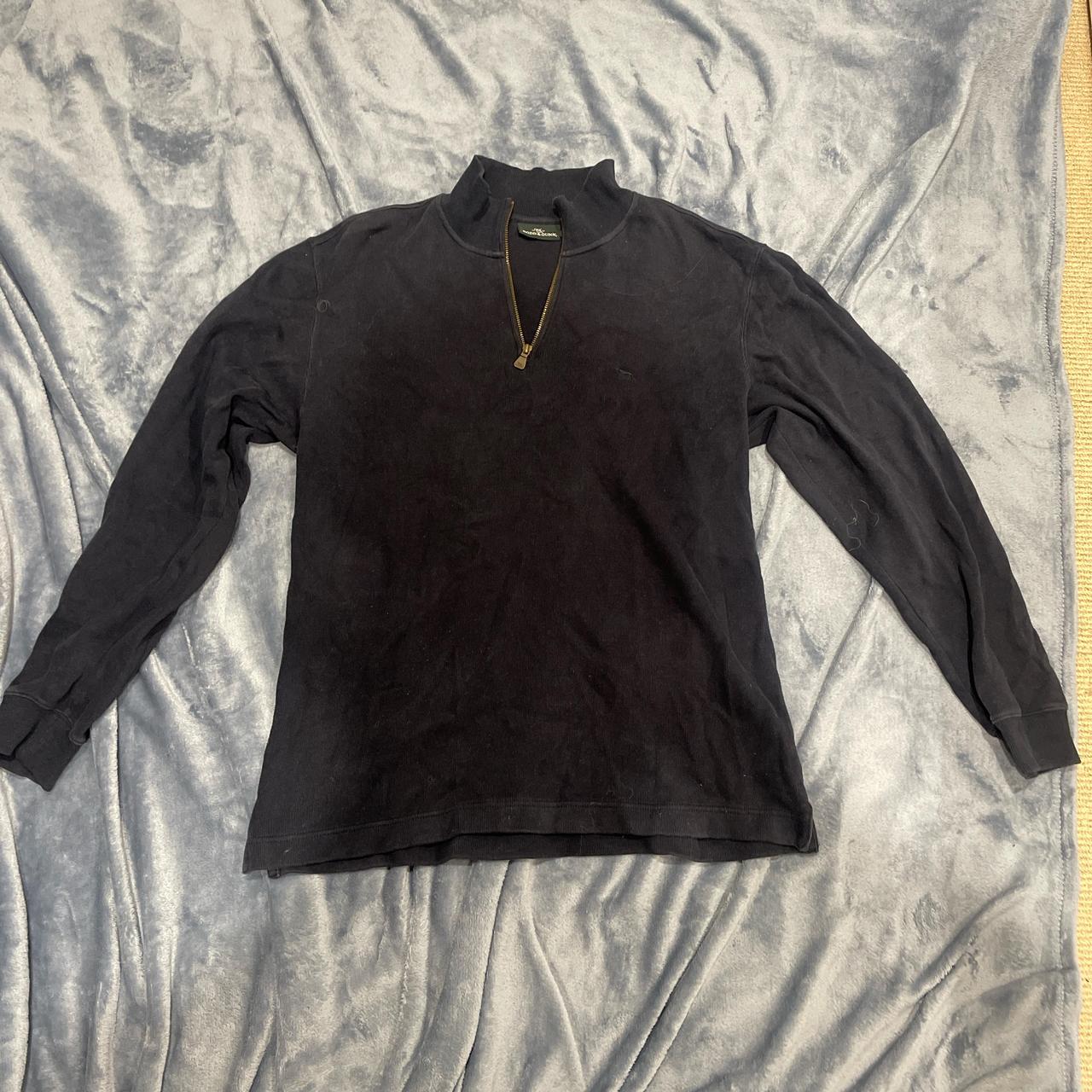 Rodd & Gunn medium gray/dark navy blue quarter zip... | Depop