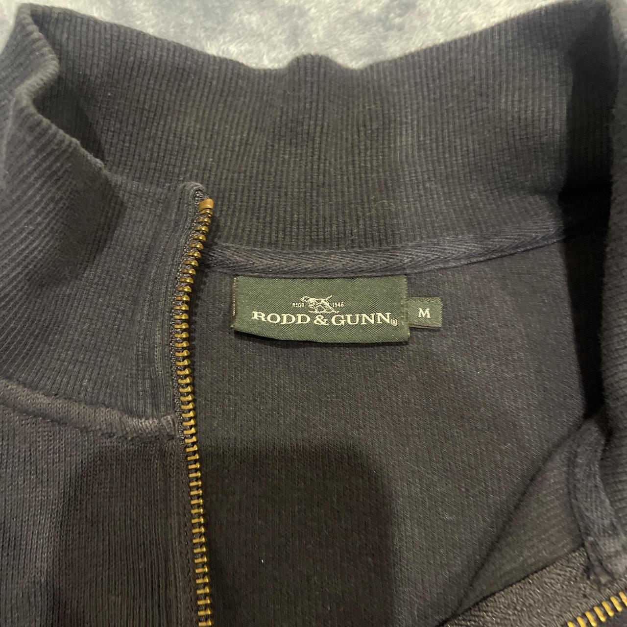 Rodd & Gunn medium gray/dark navy blue quarter zip... | Depop