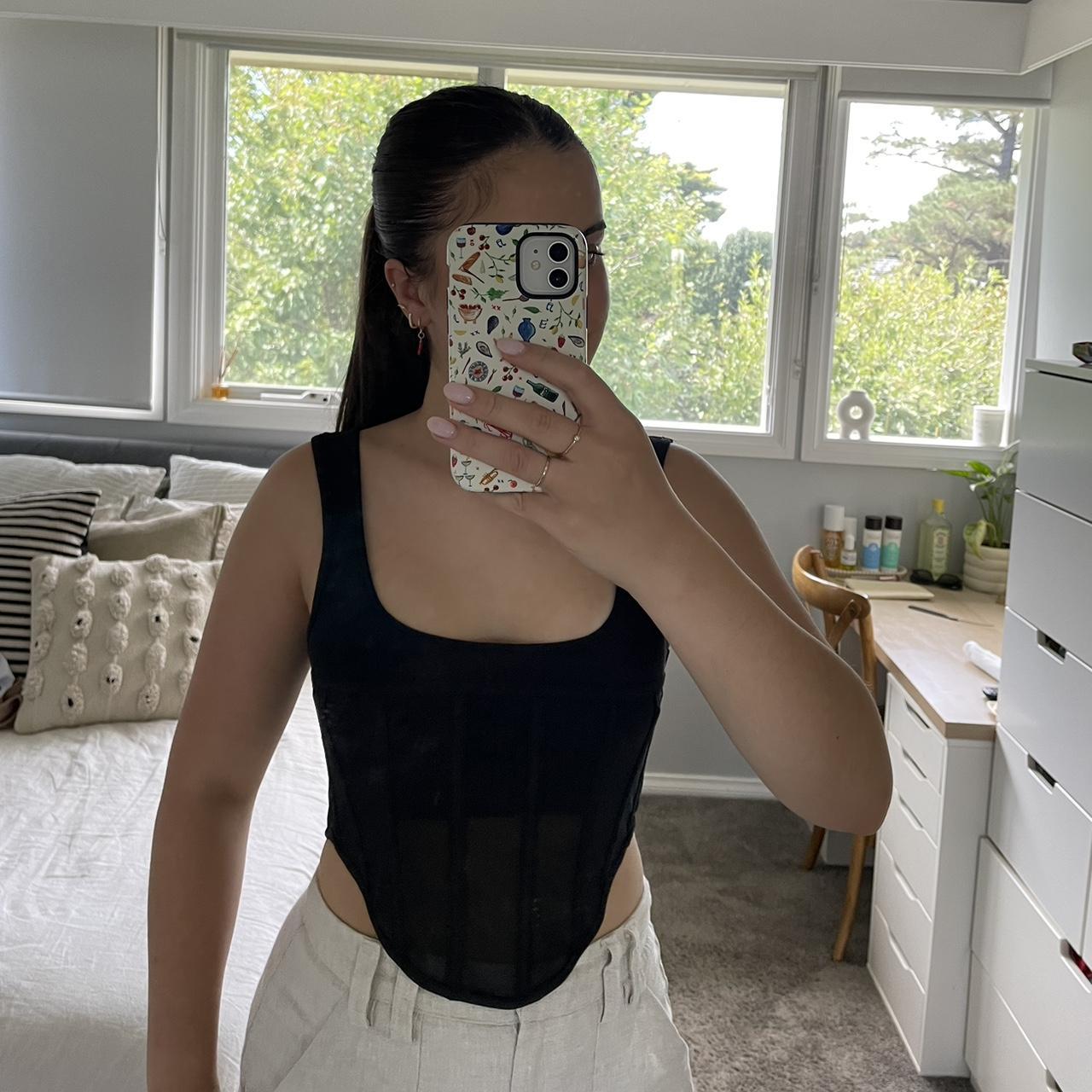 Supre Mesh corset top Size Small Adjustable at the back - Depop