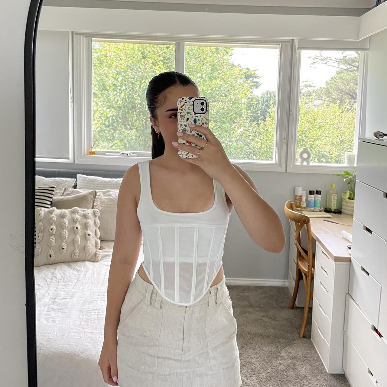 Supre Mesh corset top Size Small Adjustable at the... - Depop