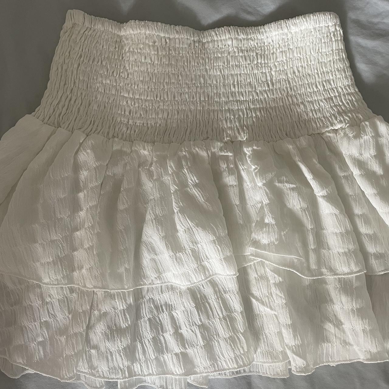 shein white ruffled skirt great for summer!... - Depop