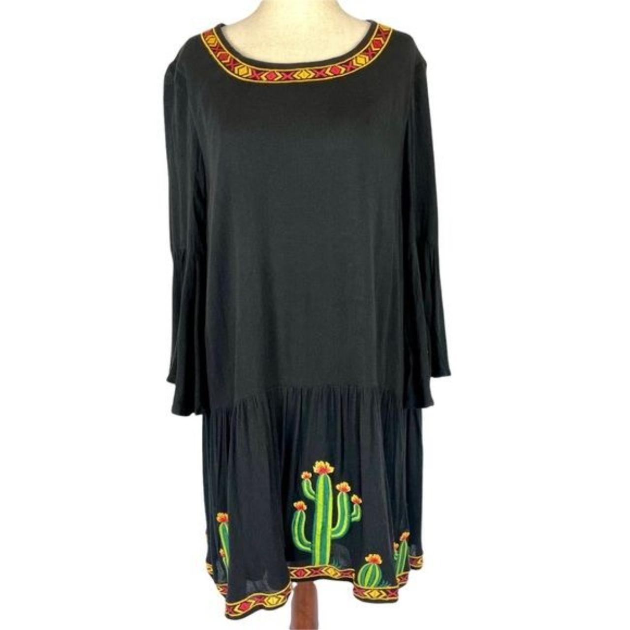 Rockin C Western Dress with Cactus Embroidery and... - Depop