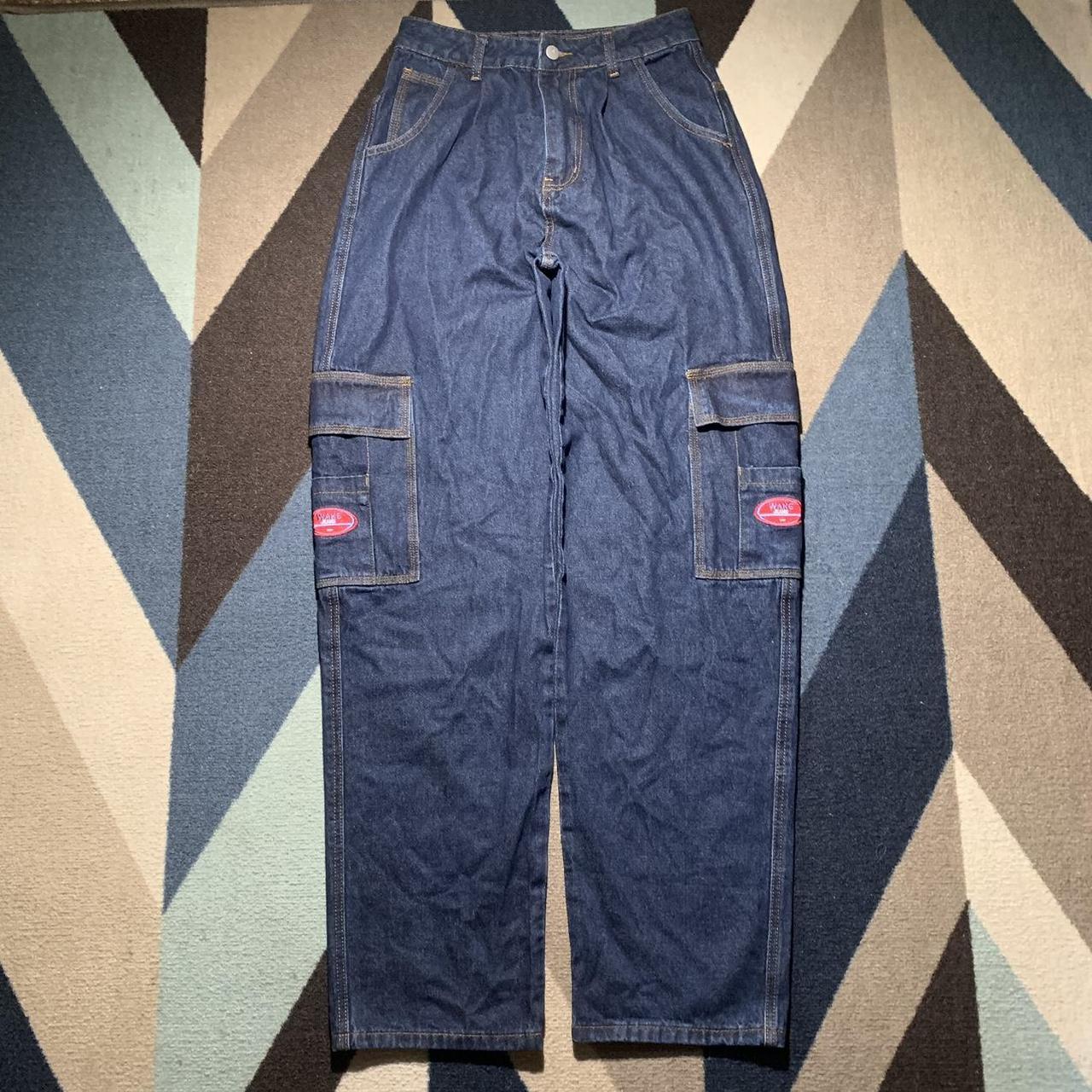 SHEIN Wake Jeans - cargo denim loose fit type Size... - Depop