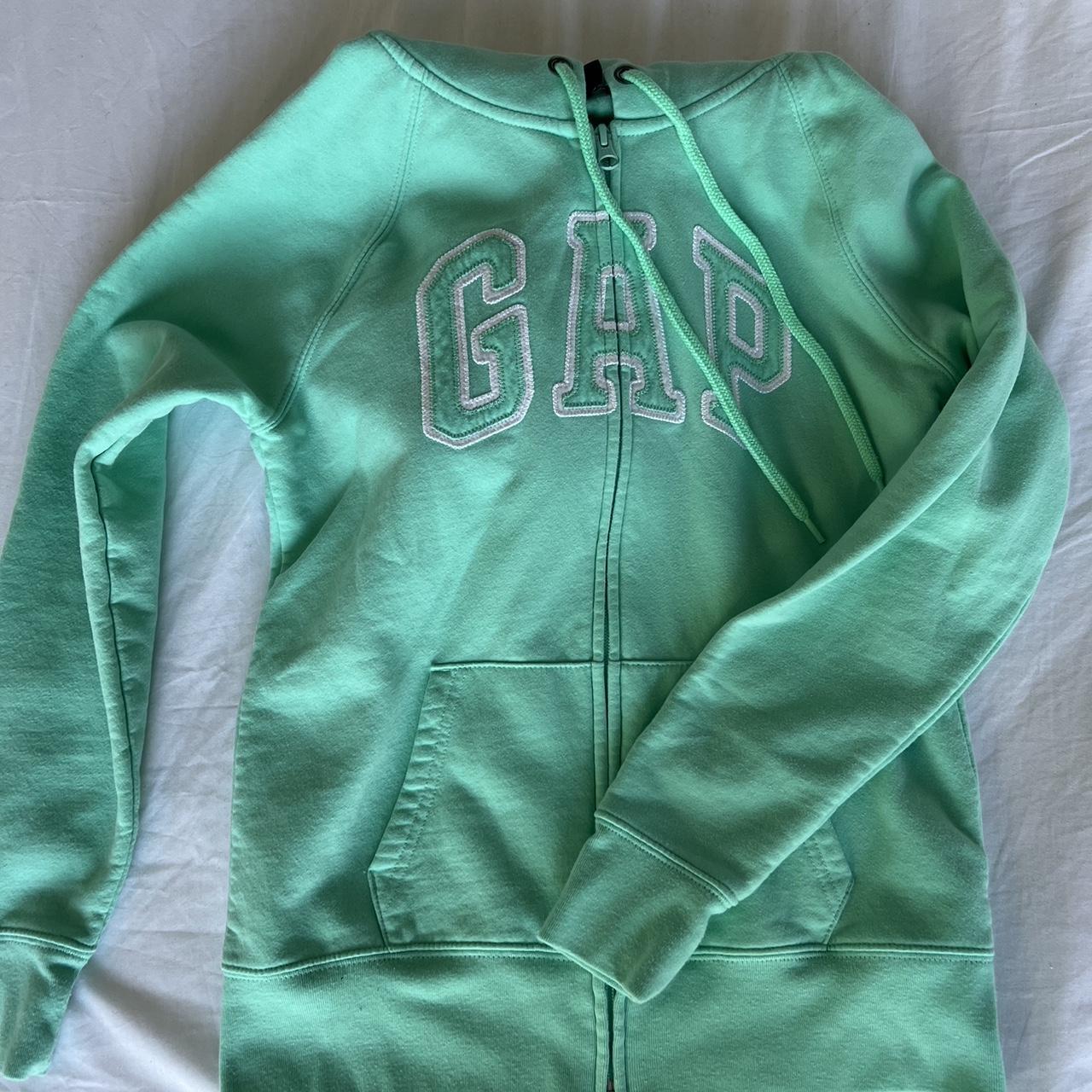 Super cute mint green Gap zip up! Barely worn.... - Depop
