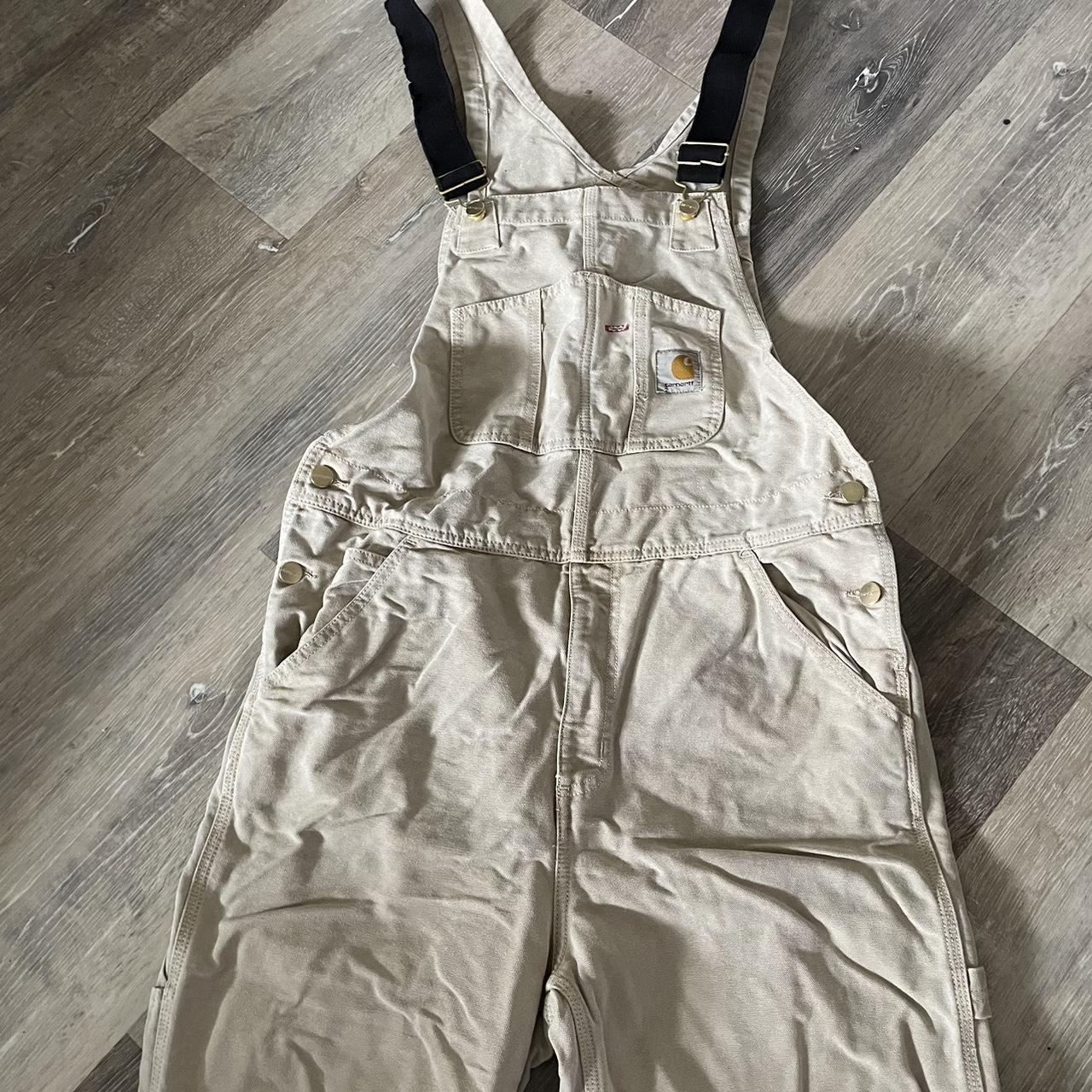 Carhartt Tan Overalls Fits like a large I’ve only... - Depop
