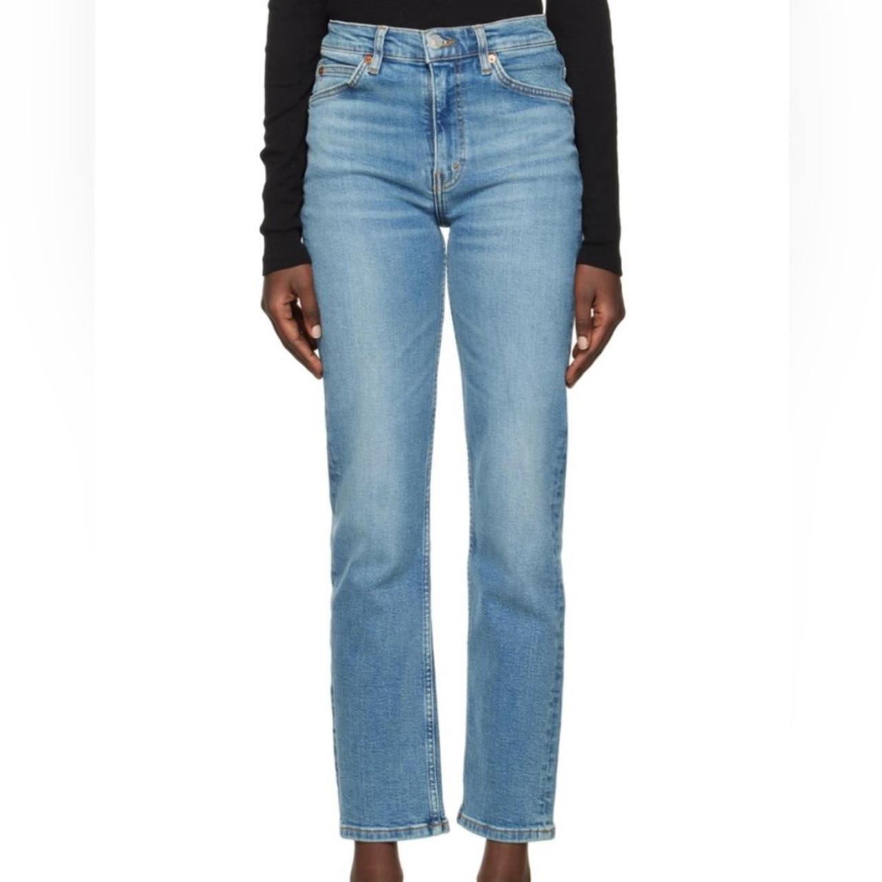 REDONE High rise straight leg blue jeans... | Depop