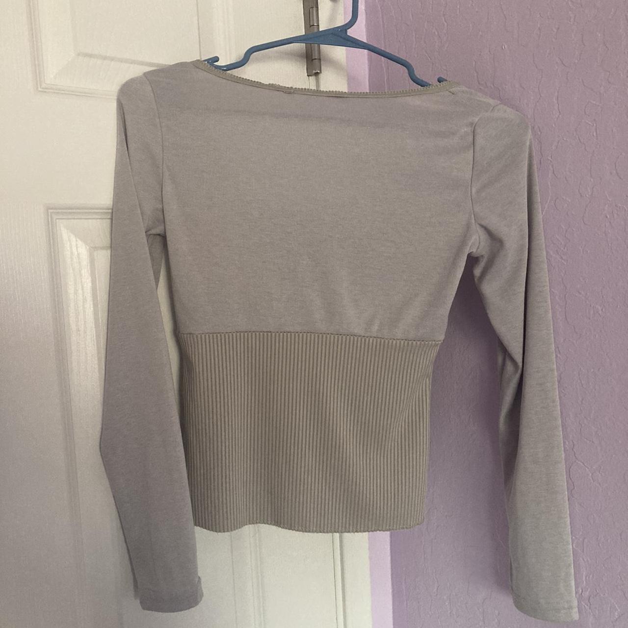 Coquette styled long sleeved gray with a corset and... - Depop