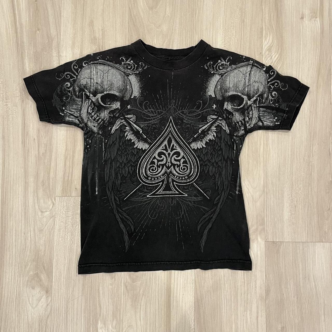 Affliction Type Black T Shirt -no tag size, fits... - Depop