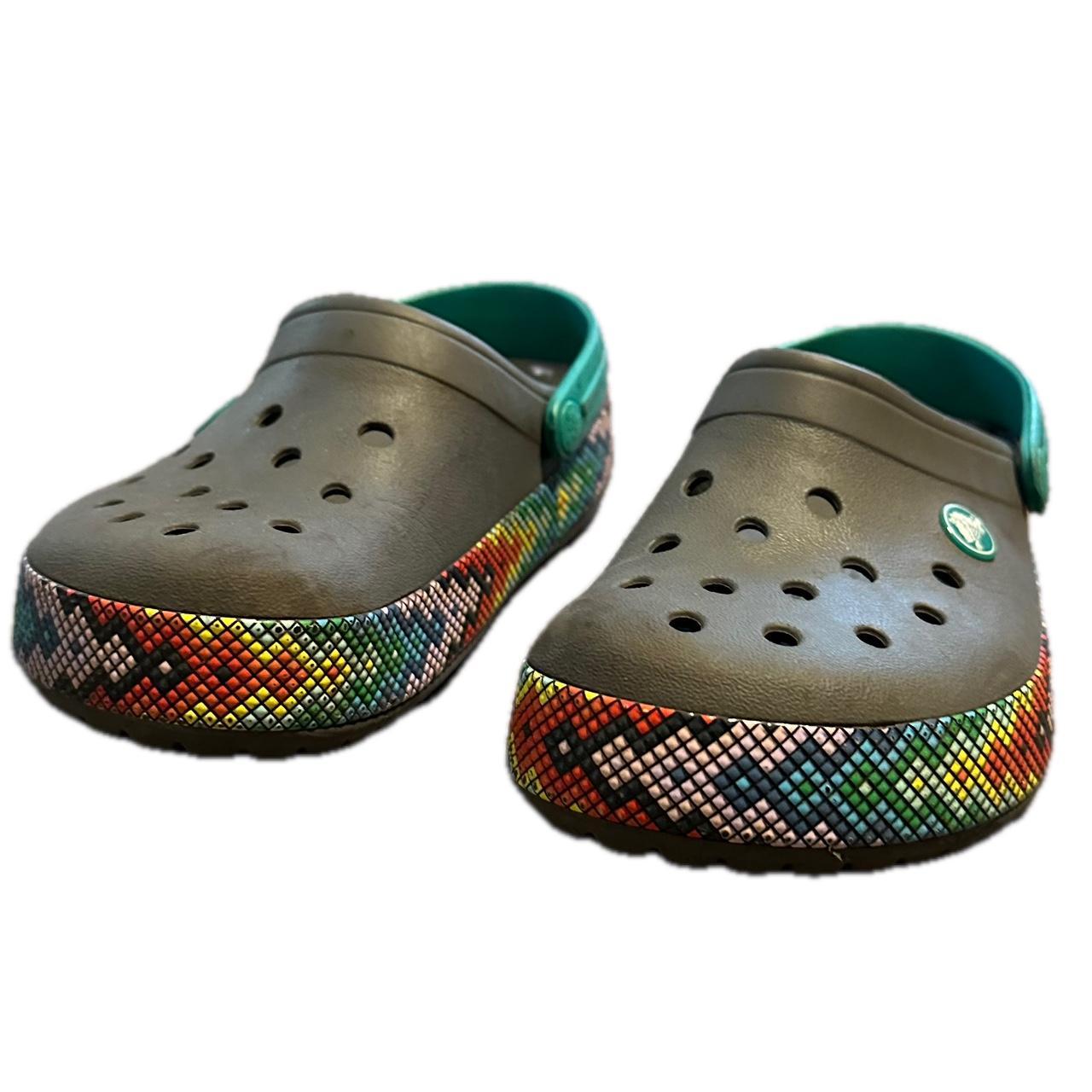 Rare crocs with Aztec beaded pattern, in great shape... | Depop