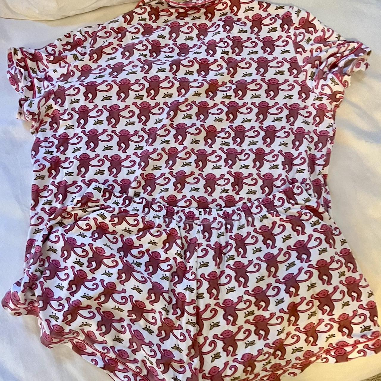 Roller Rabbit Pink Monkeys Pajamas. Lightly worn in... - Depop