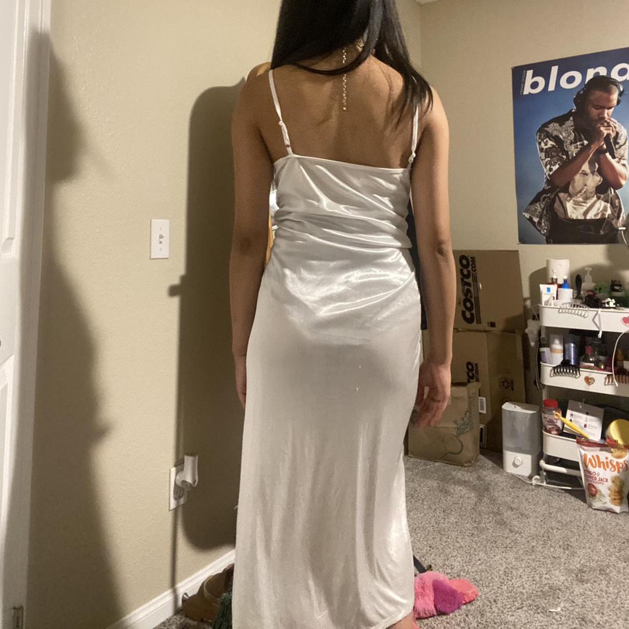 Lovely silk white slip Very soft stretchy material... - Depop