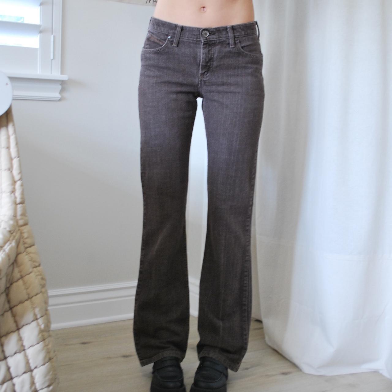 brown boot cut jeans size: 7/8 inseam: 36” - Depop