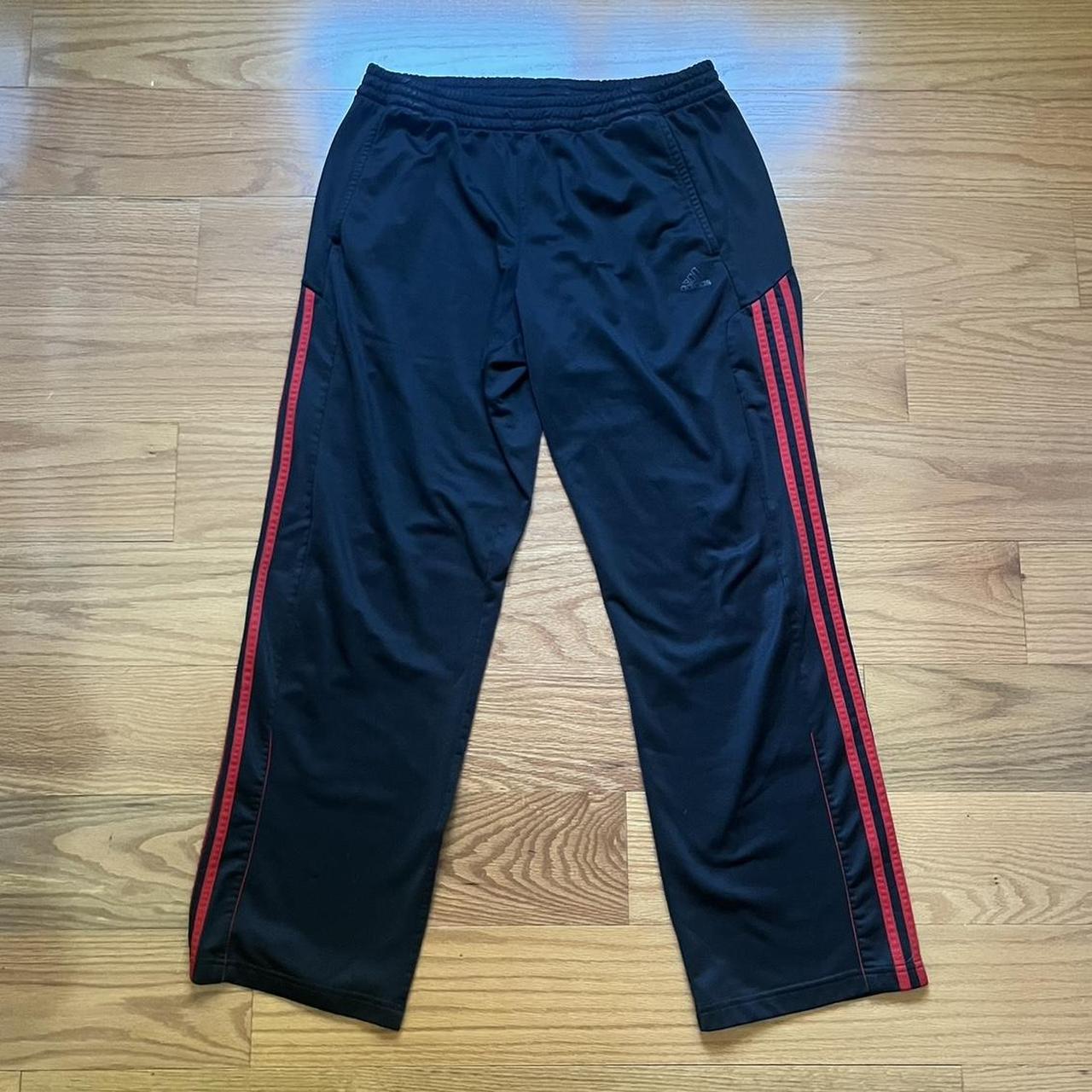 Adidas black and red track pants!Size: M Waist... | Depop