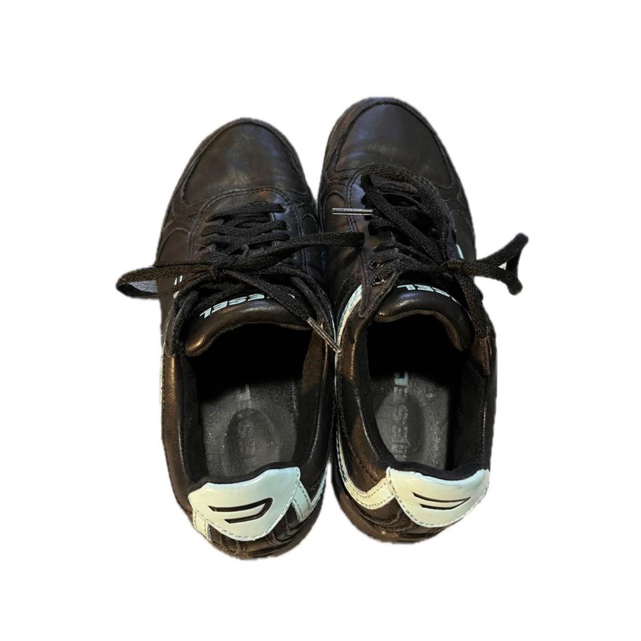 Diesel runners Leather & light blue... - Depop