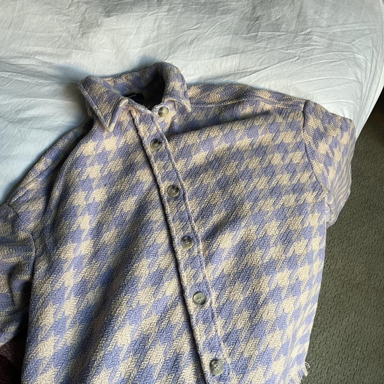 Primark Lavender checkered shacket Purchased this... - Depop