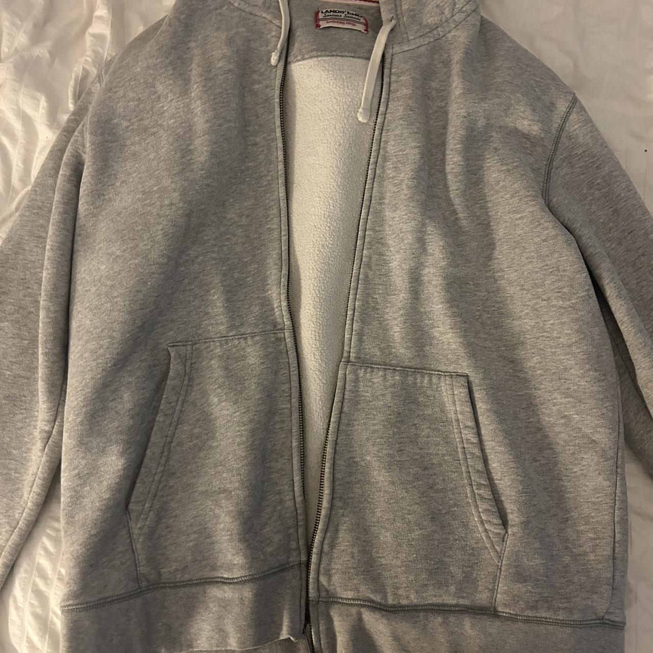 oversized gray zip up size large - Depop
