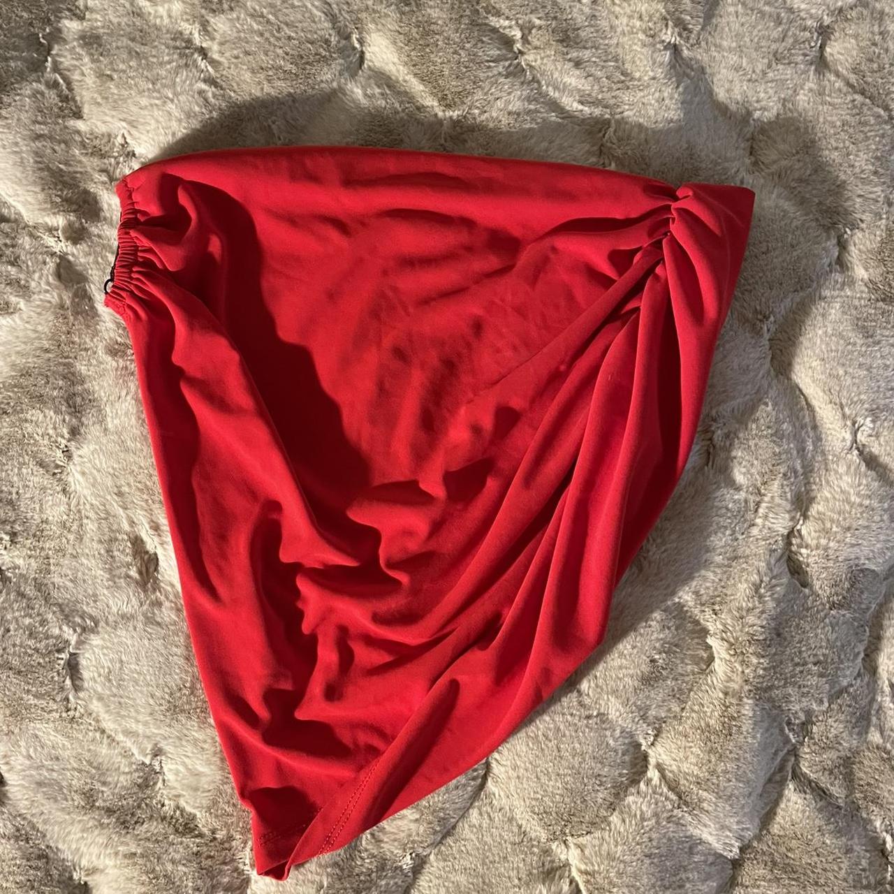 ZARA SIZE SM red tube top with gold ring and cutout... - Depop