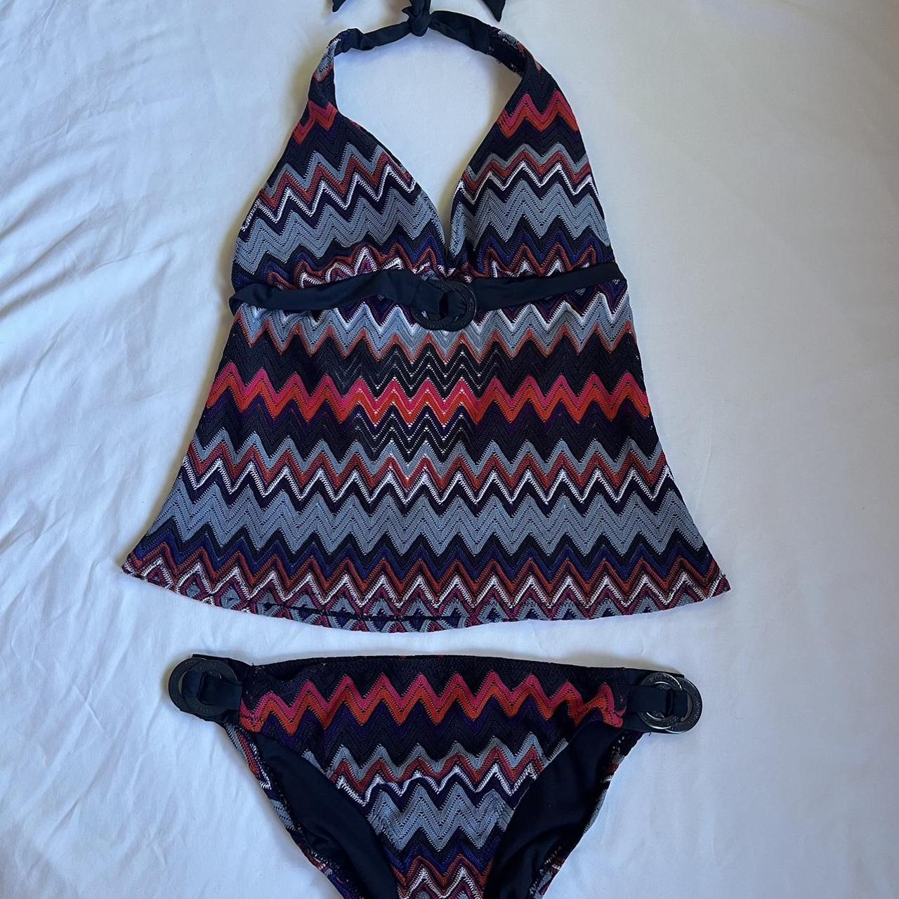 super cute perry ellis tankini set with removable... - Depop