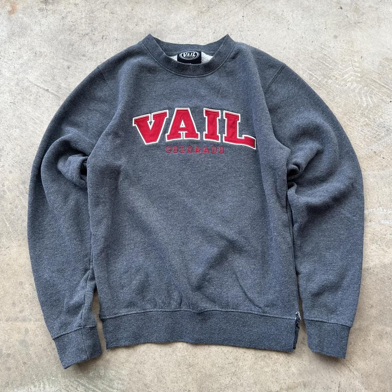 Grey and red Vail Colorado crewneck sweatshirt Size XS | Depop