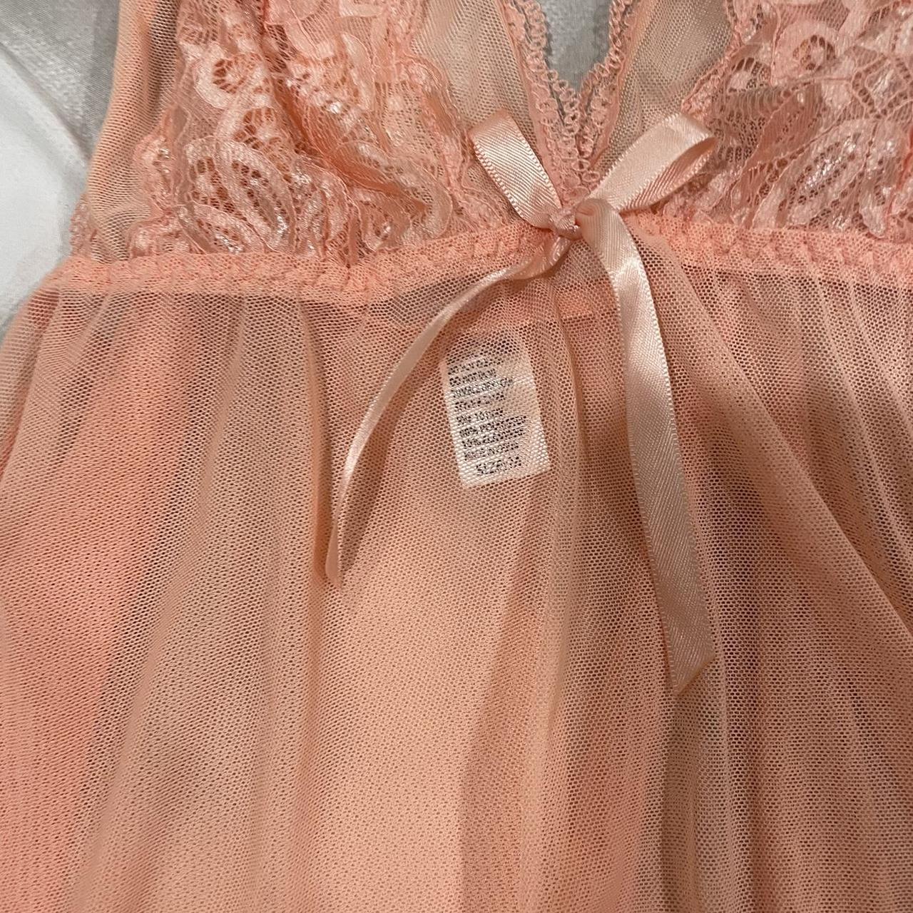 coquette coral lace sleep set dainty babydoll cami... - Depop