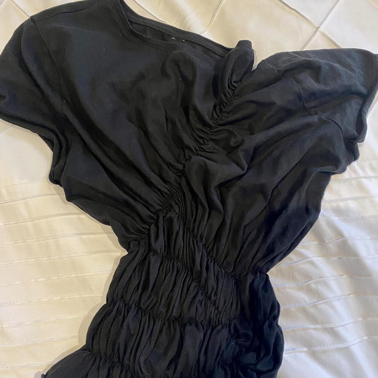 Black scrunch rework tee 100% cotton Handmade from... - Depop