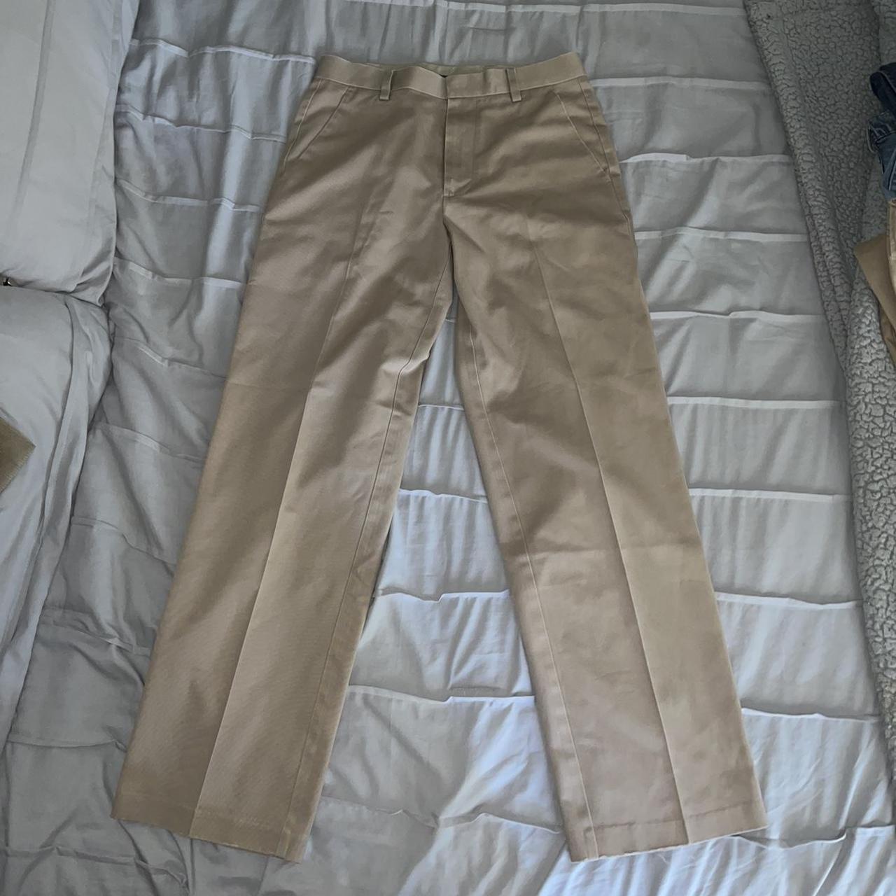 vintage dockers mens d3 classic fit flat front tan... - Depop