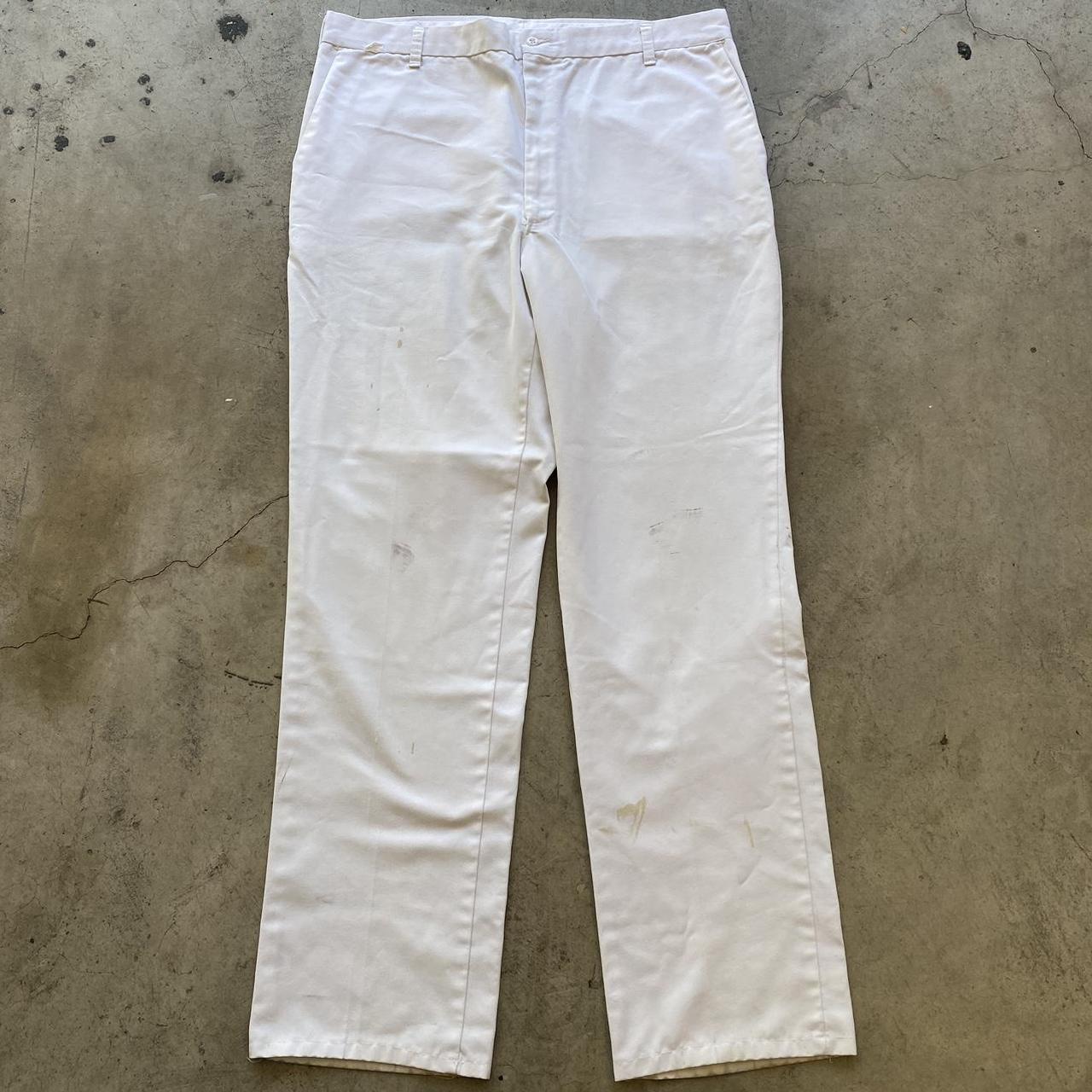 Vintage White slacks pants some wear scovill zipper... - Depop
