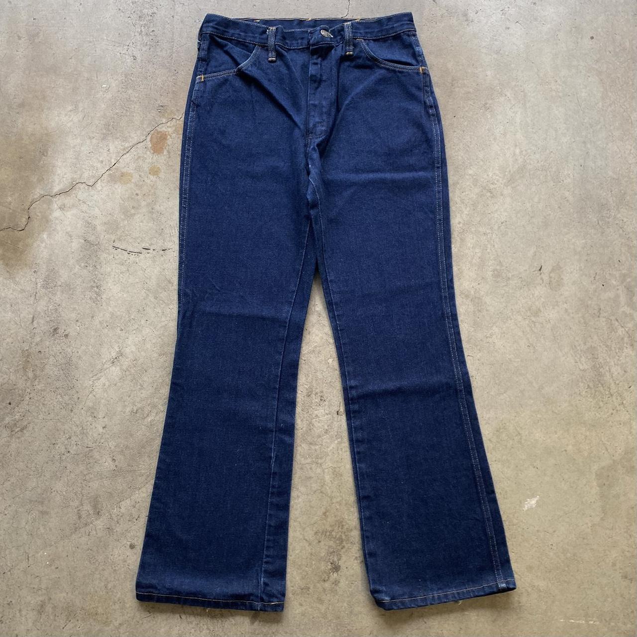 Vintage Rustler dark wash flare bootcut jeans 70s... - Depop