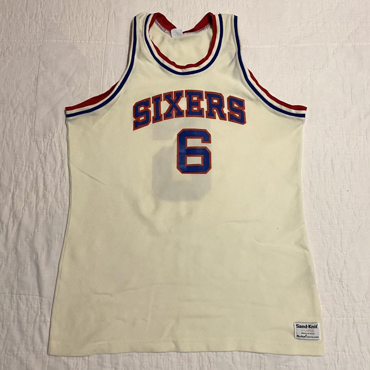 Vintage NBA Sand-Knit made in USA Julius Erving... | Depop