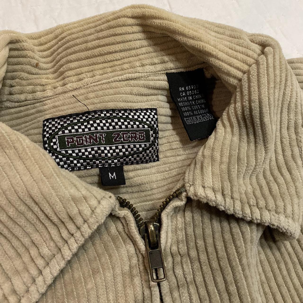 Point Zero Zip Up corduroy jacket cream tan collared... - Depop