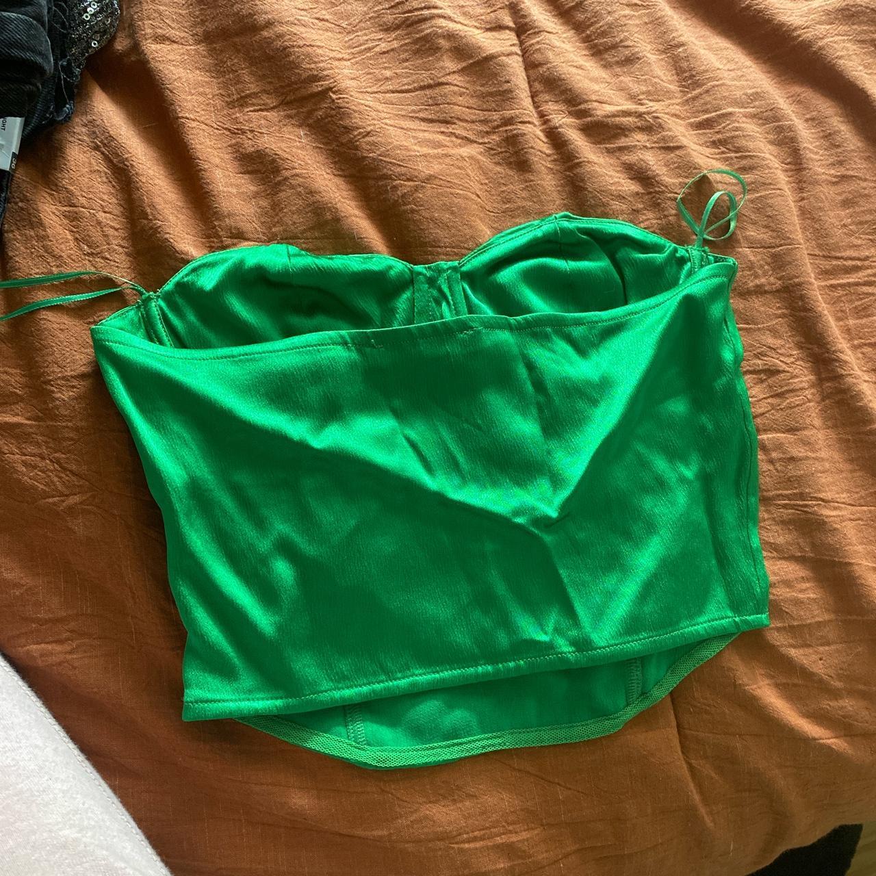 Zara Womens Green Corset Depop